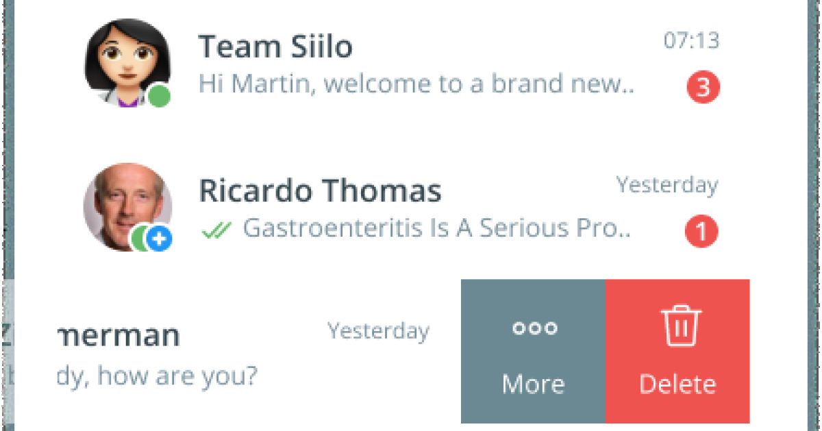 Respond instantly to selected message in one swipe! – Doctolib Connect
